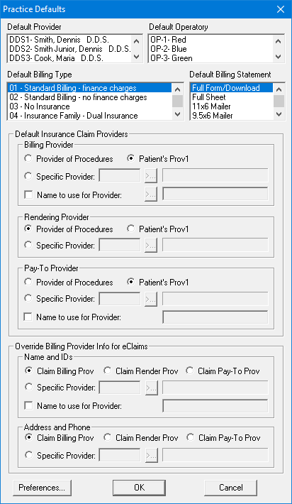 Setting up the default statement form